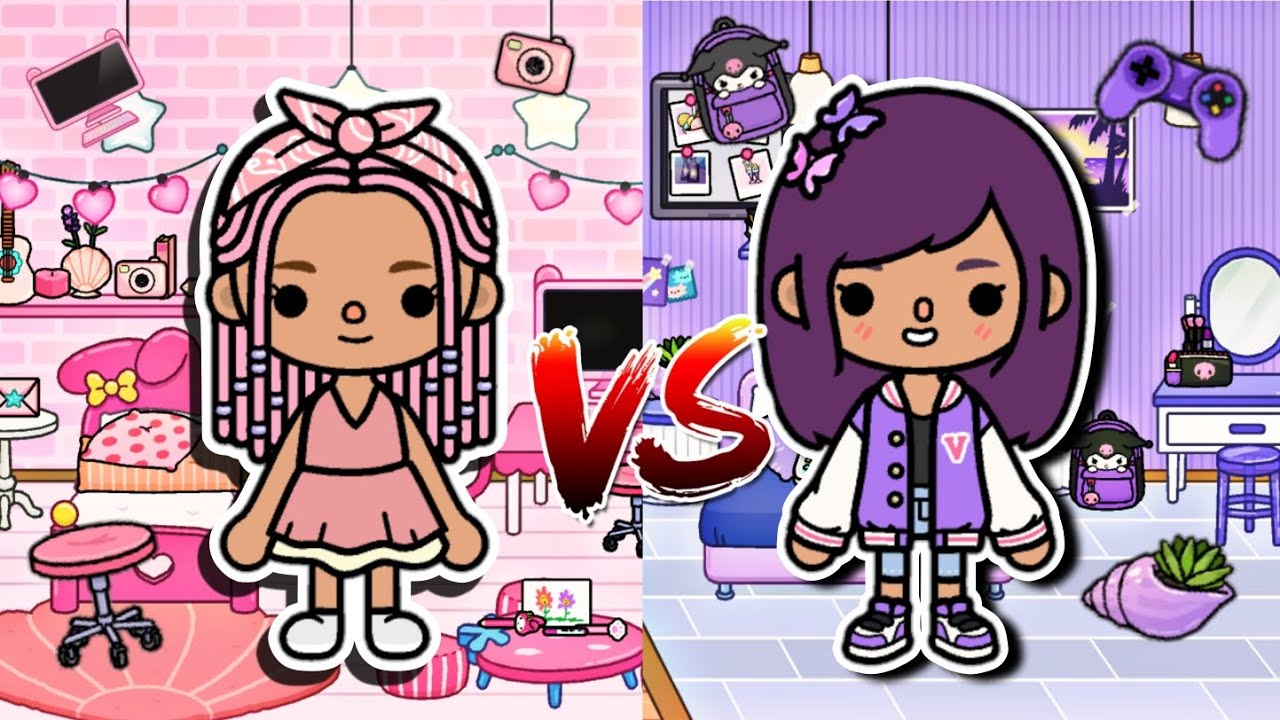 BATALHA DE QUARTO | ROSA VS ROXO NO TOCA BOCA!! - YouTube