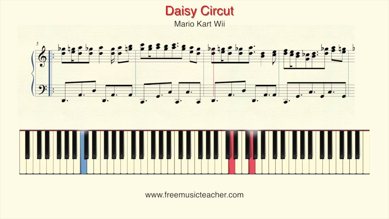 How To Play Piano: "Daisy Circut" Mario Kart Wii - YouTube