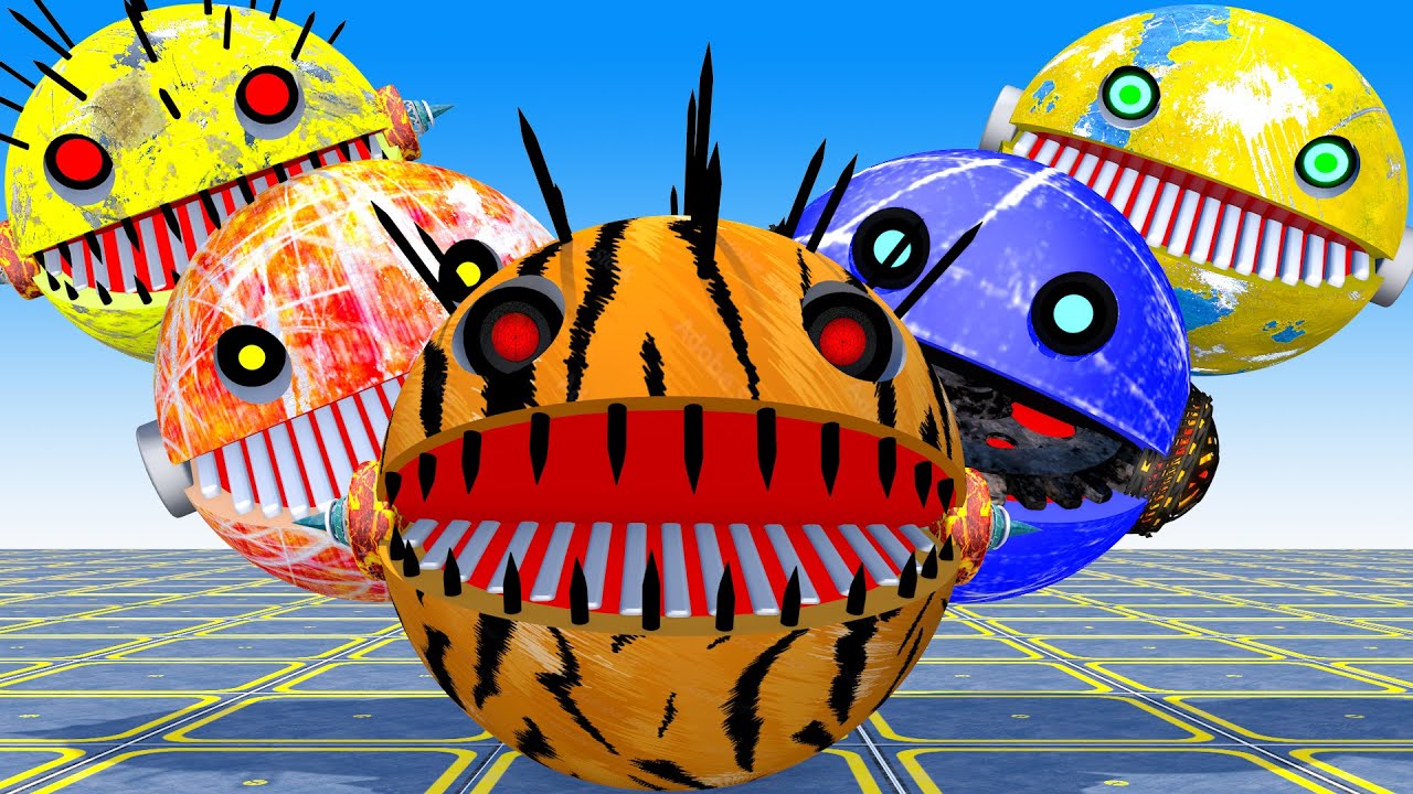 TIGER PACMAN AN MULTI MONSTER PACMAN VS YELLOW PACMAN #1 - YouTube