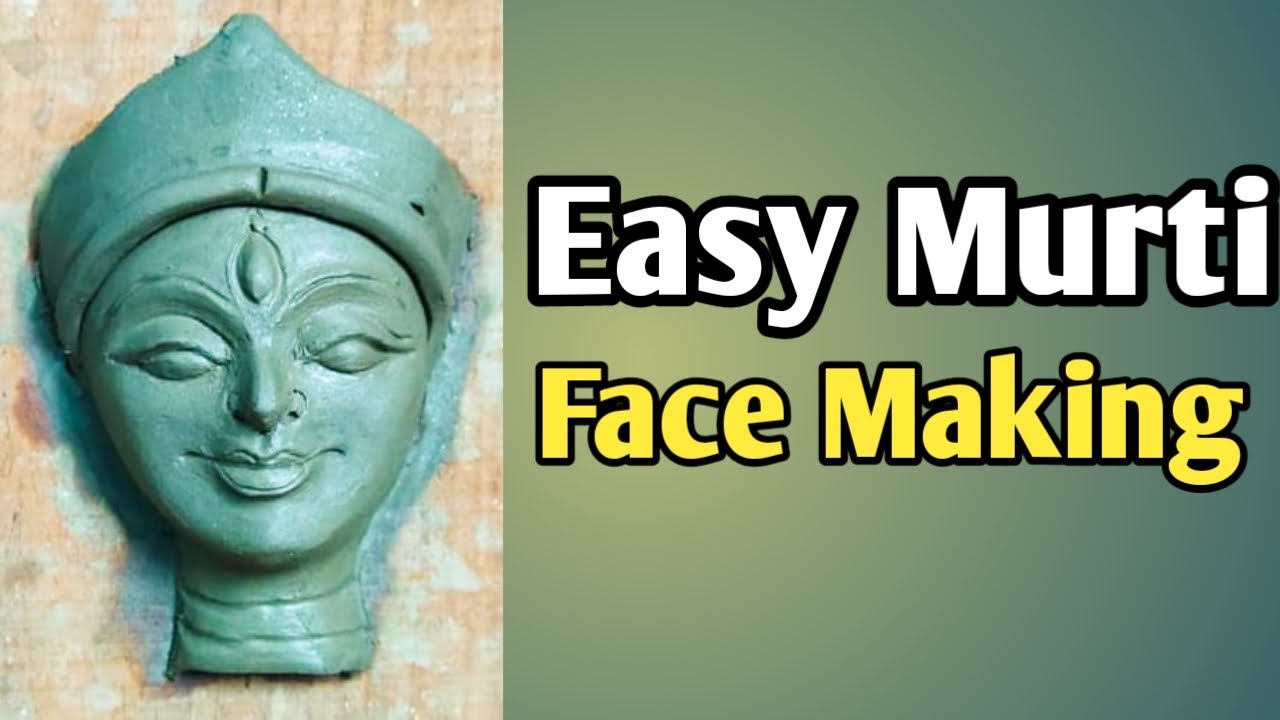 How to makeing durga murti face with clay/ very easy process face ...