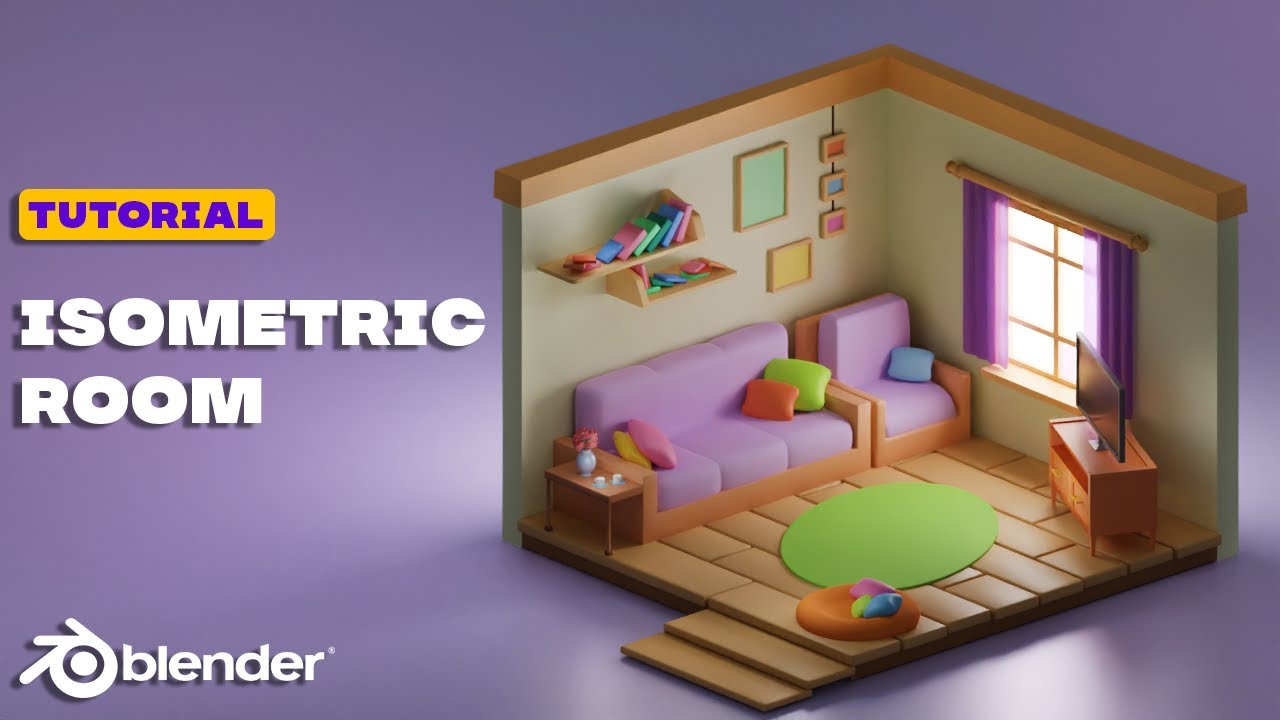 Blender 3D | Isometric Living Room | Tutorial for Beginners - YouTube