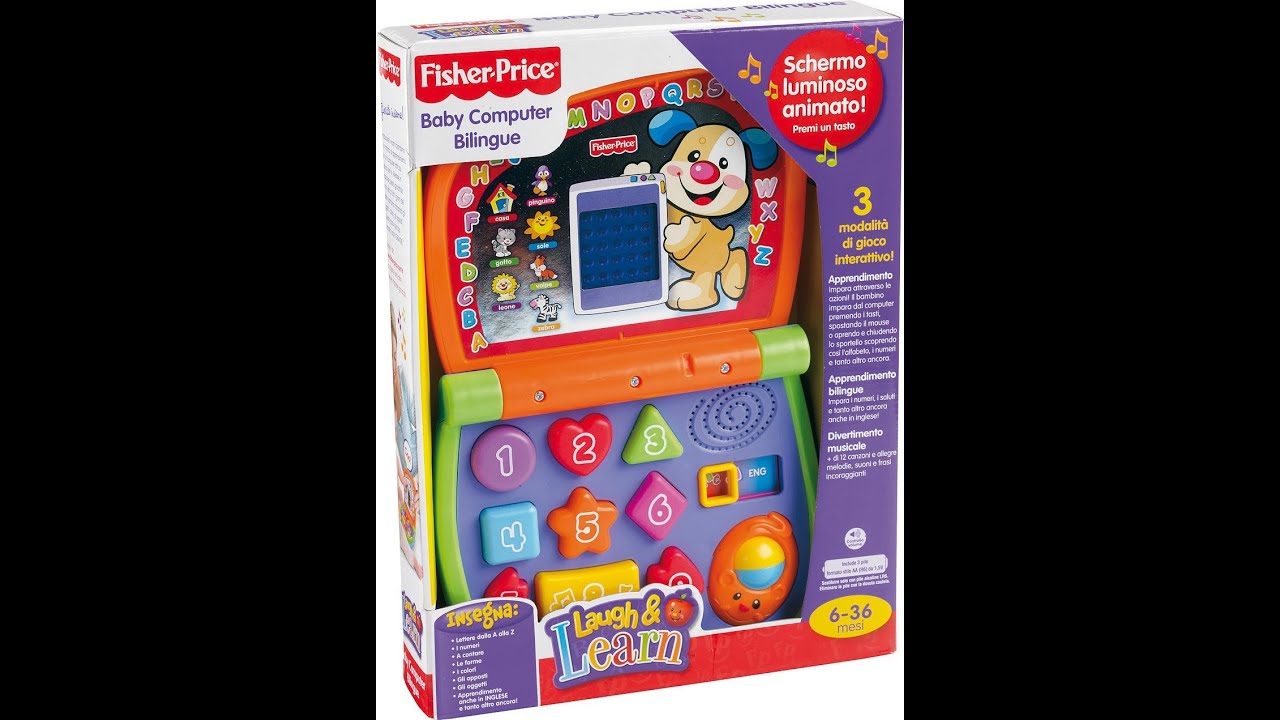 Fisher Price Mini Computer Baby - Computer bilingue pour bebe - YouTube