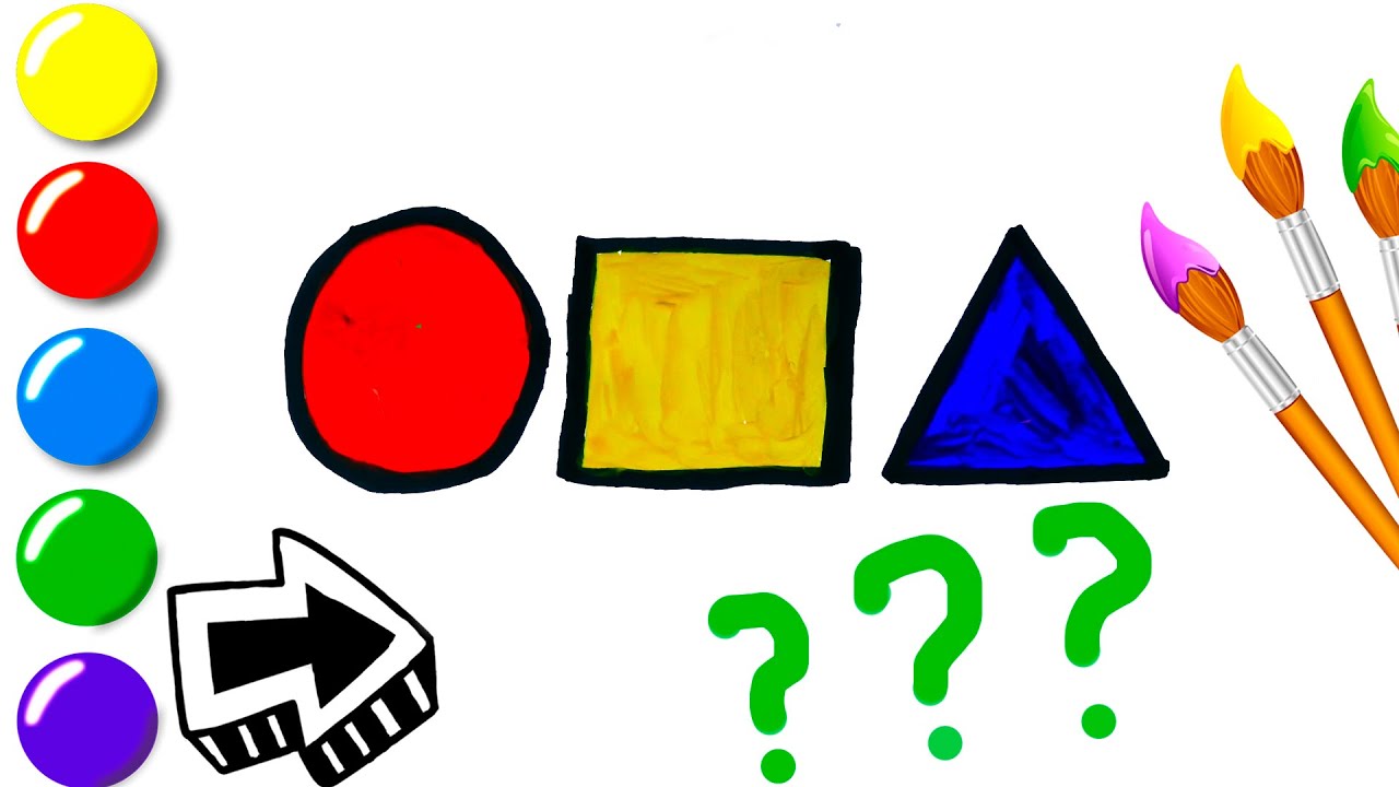 How to draw Circle Square Triangle for Children - YouTube
