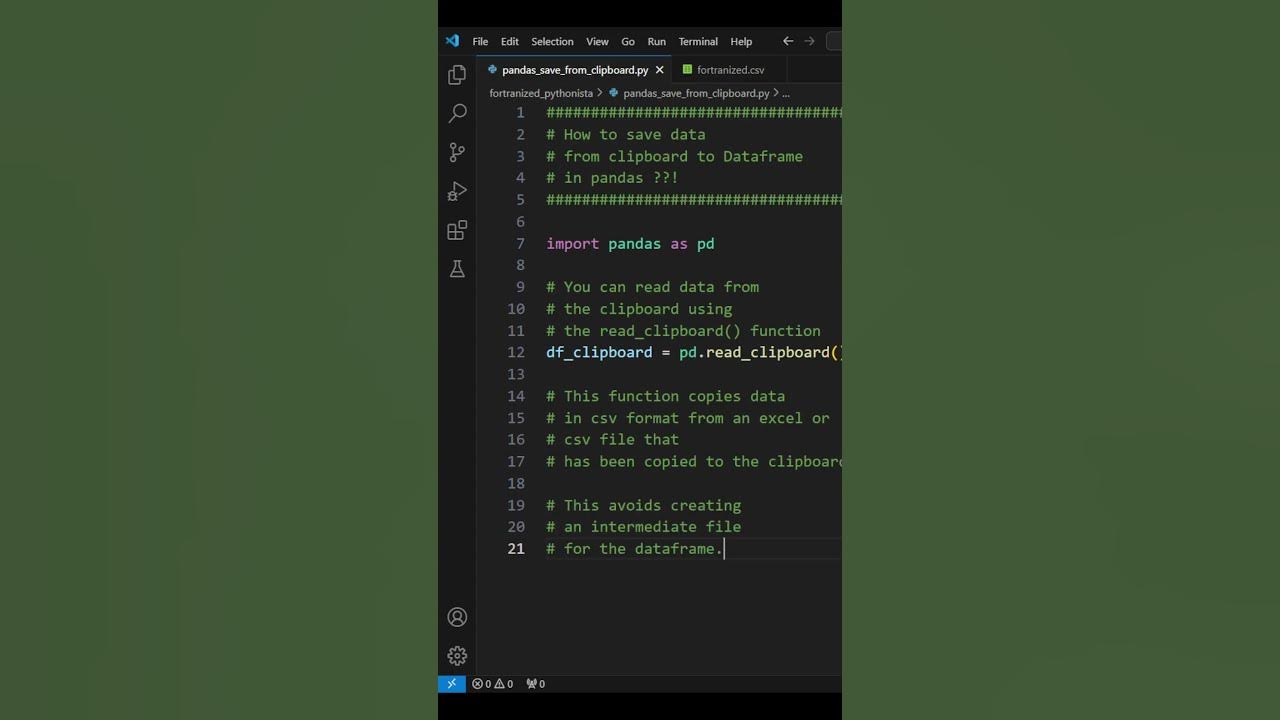 How to save data from clipboard to Dataframe in Pandas #python - YouTube