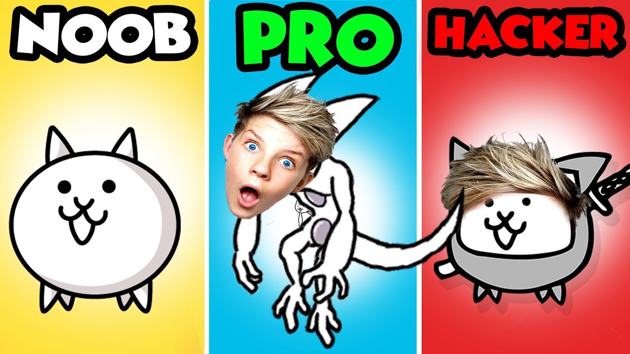 NOOB vs PRO vs HACKER In BATTLE CATS! Prezley - YouTube