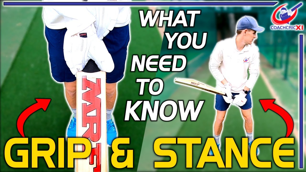 Cricket Grip and Stance Basics - Variations Explained - YouTube