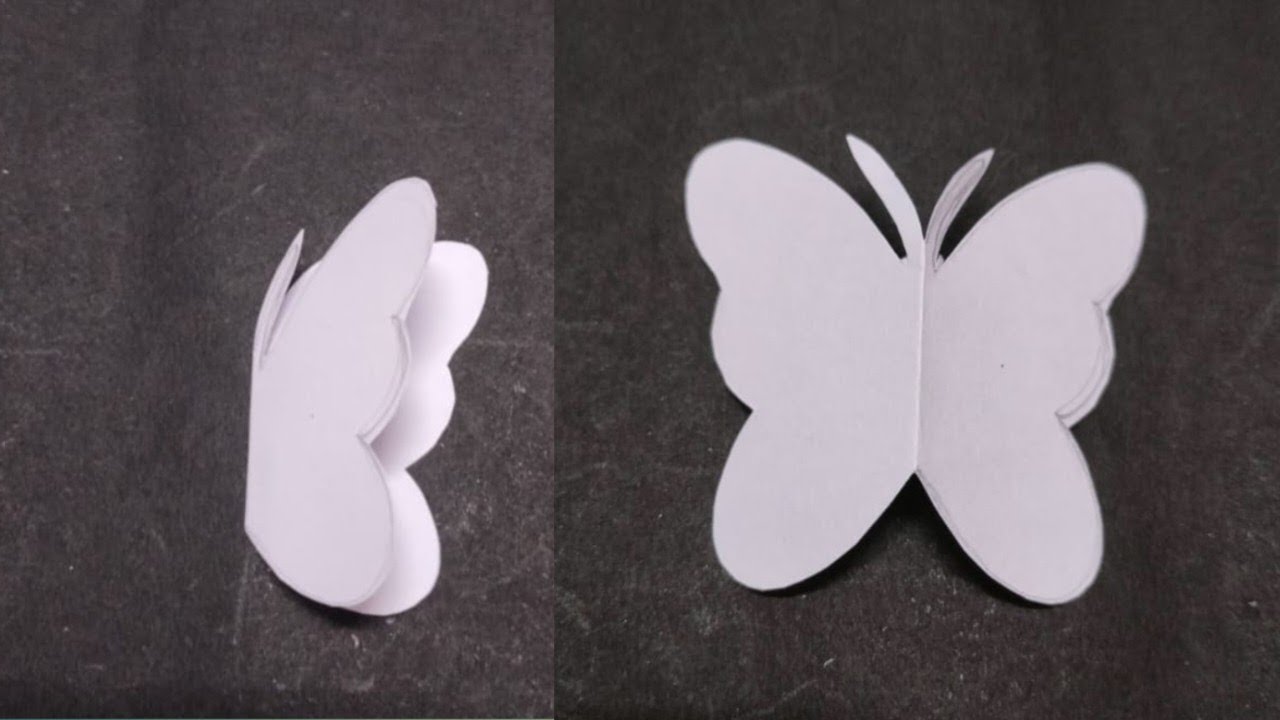Easy White Paper Butterfly Wall Decoration/ How to make Paper Butterfly ...
