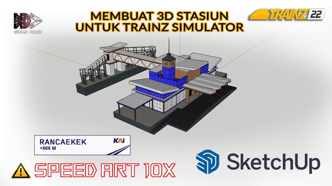 Membuat 3D Stasiun RANCAEKEK BARU ( Trainz Simulator Addons ) Speed Art ...