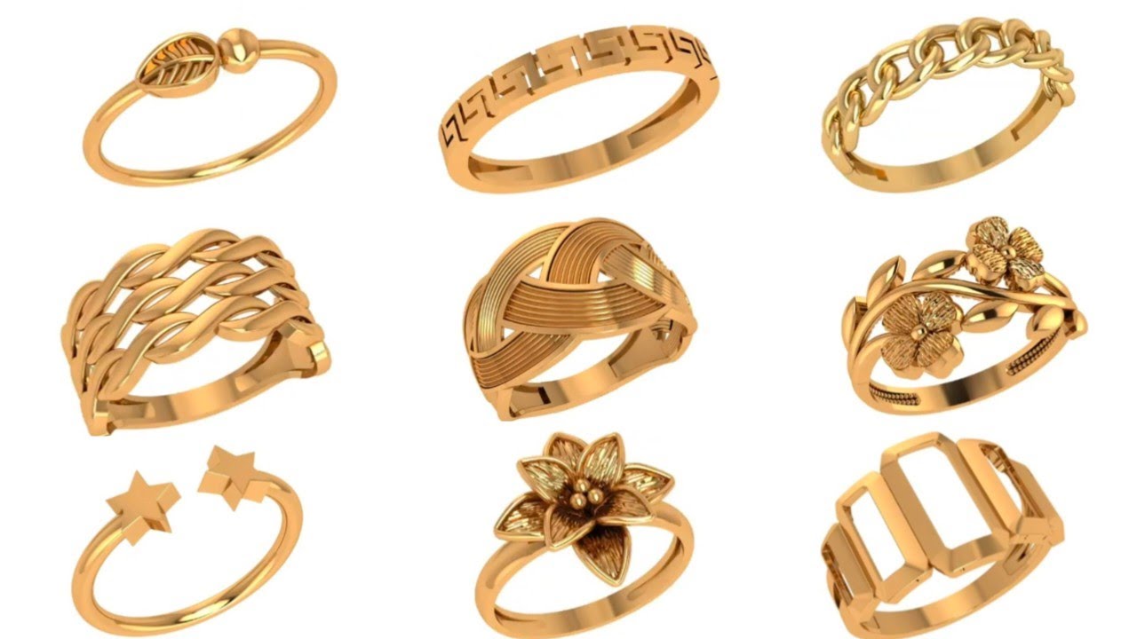 Gold Ring Designs For Girls 👌 - YouTube