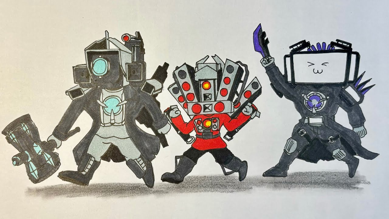 How to color 3 cute chibi titans | SKIBIDI TOILET - YouTube