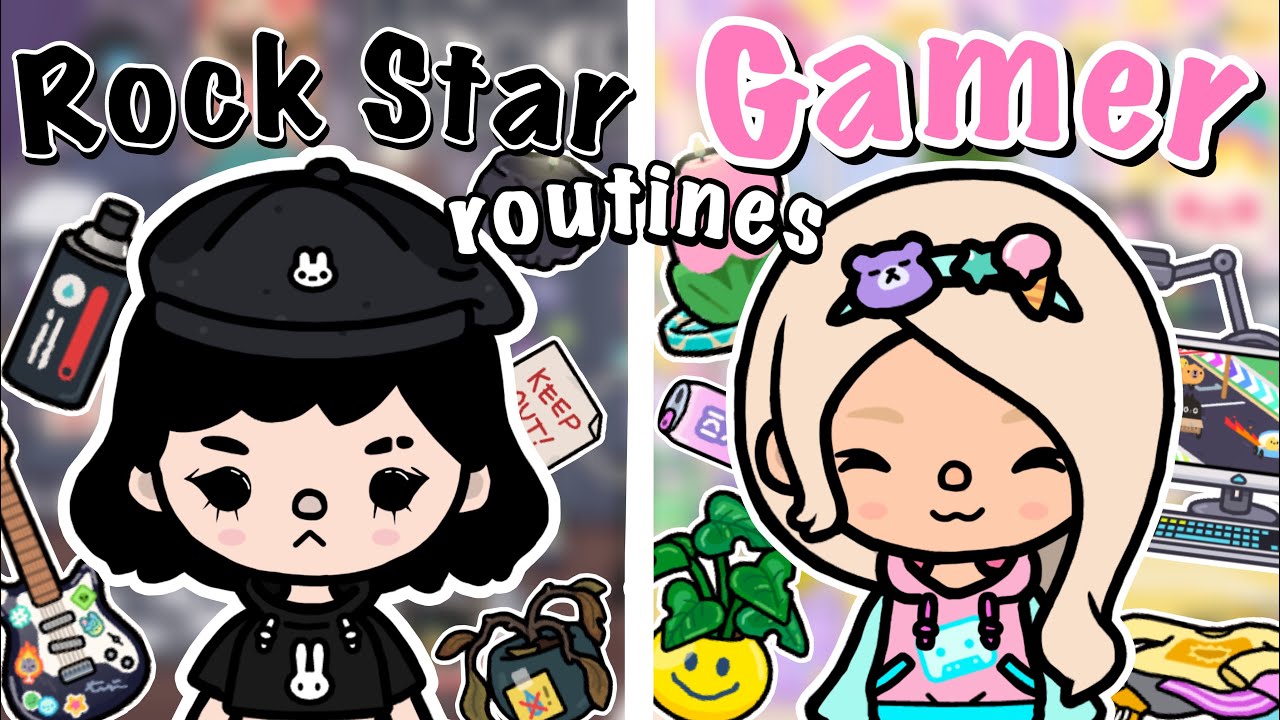 ROUTINES of a ROCK STAR🤩 and a GAMER😊/ Toca life world 🤩👑/ Toca Boca💛 ...
