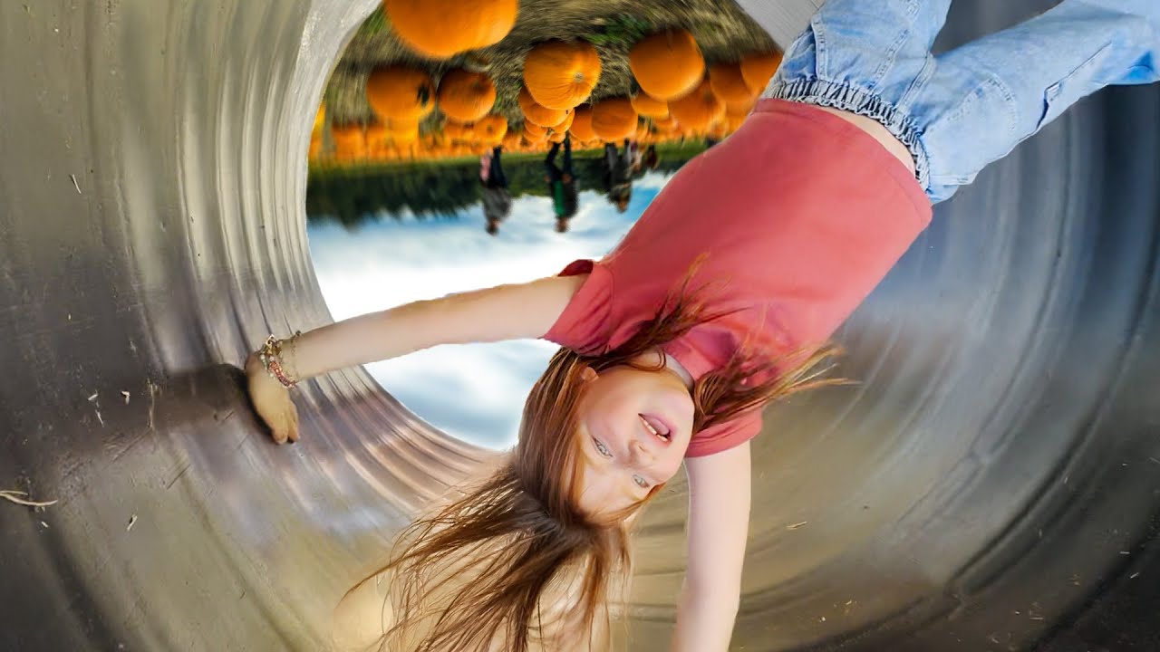 UPSiDE DOWN at the PUMPKiN PATCH!! Adley and Family try crazy slides a ...