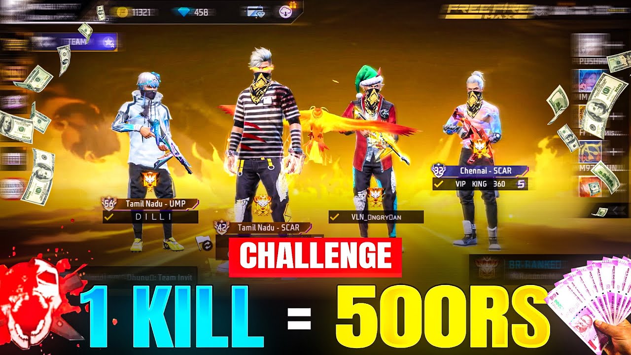 1 kill = 500 Rs💵challenge…🔥 - YouTube