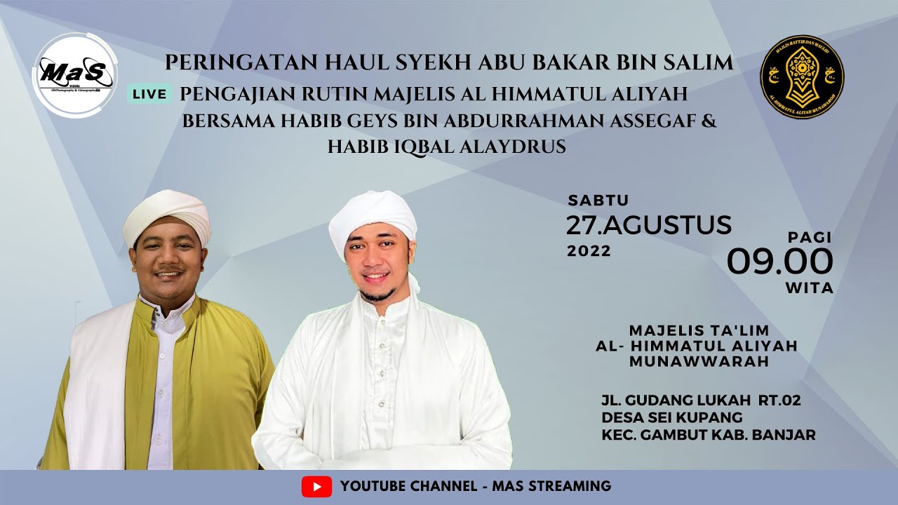 LIVE | Haul Syekh Abu Bakar bin Salim Ke - 451 Bersama 'Alim Ulama ...