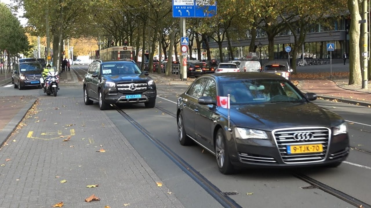 Canadian Prime-Minister Justin Trudeau motorcade in The Hague ...