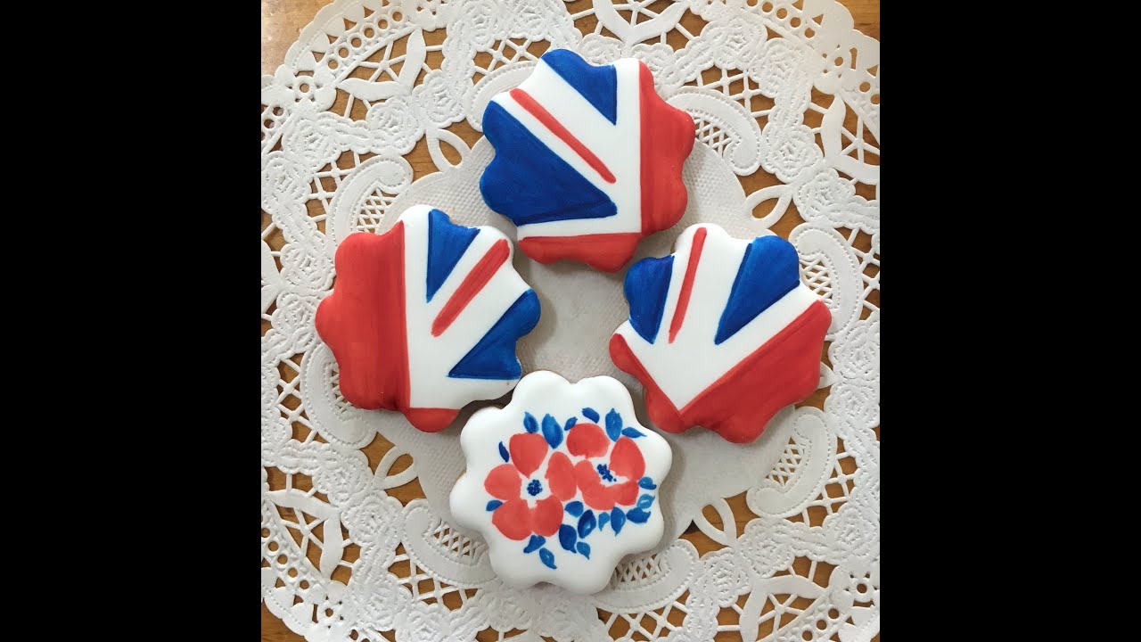 Daisy Cookies. Daisy-Shaped Cookies Painted with Union Jack & Florals ...