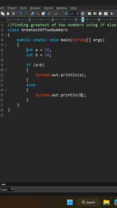 Finding The Greatest Of Two Numbers In Java Using If Else Javaforbeginners Javaprogramming