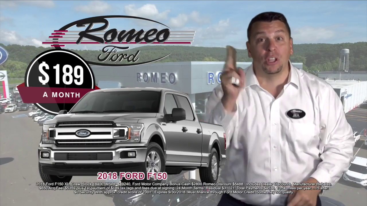 2018 September Ford Deals | Lease Under $200/month | Romeo Ford of ...