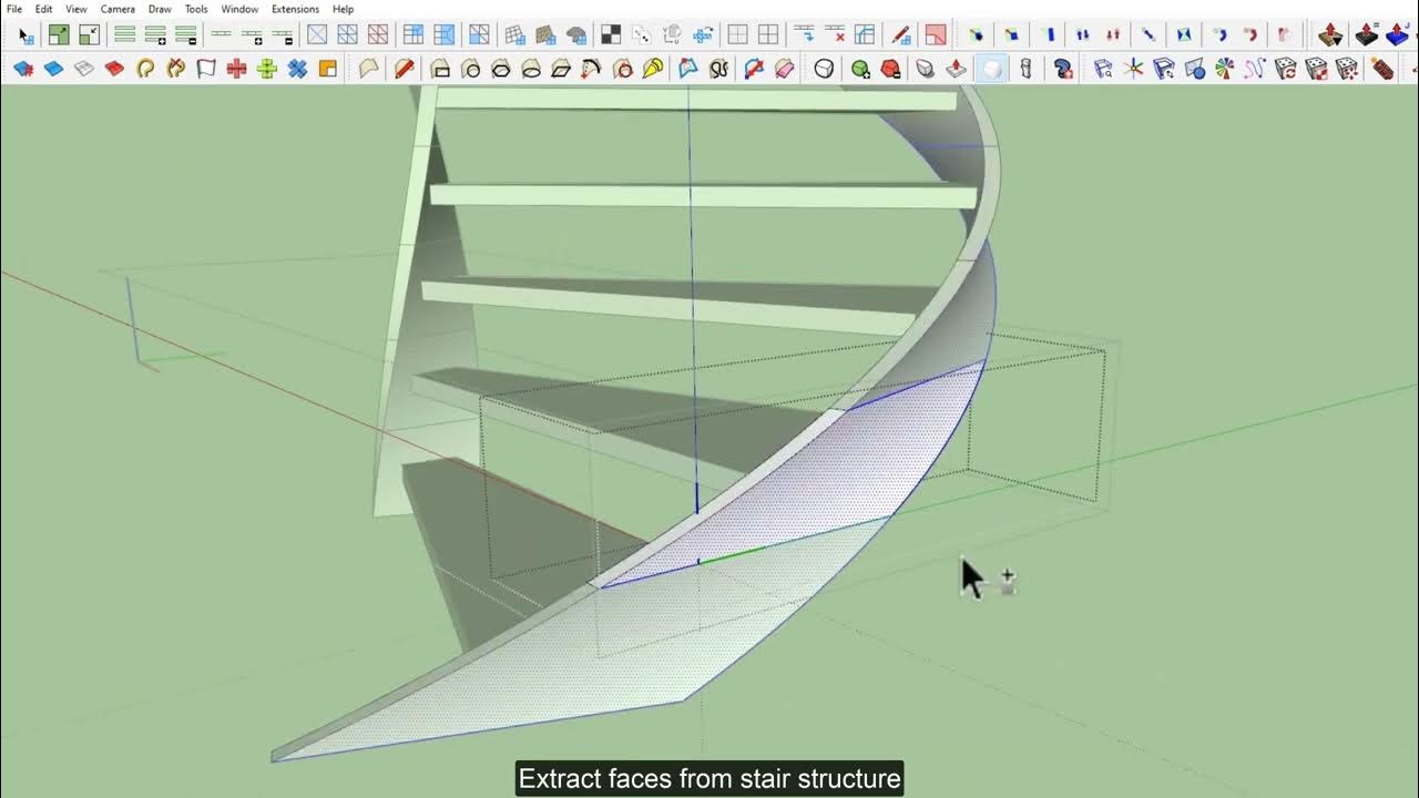 SketchUp Spiral staircase modeling - YouTube