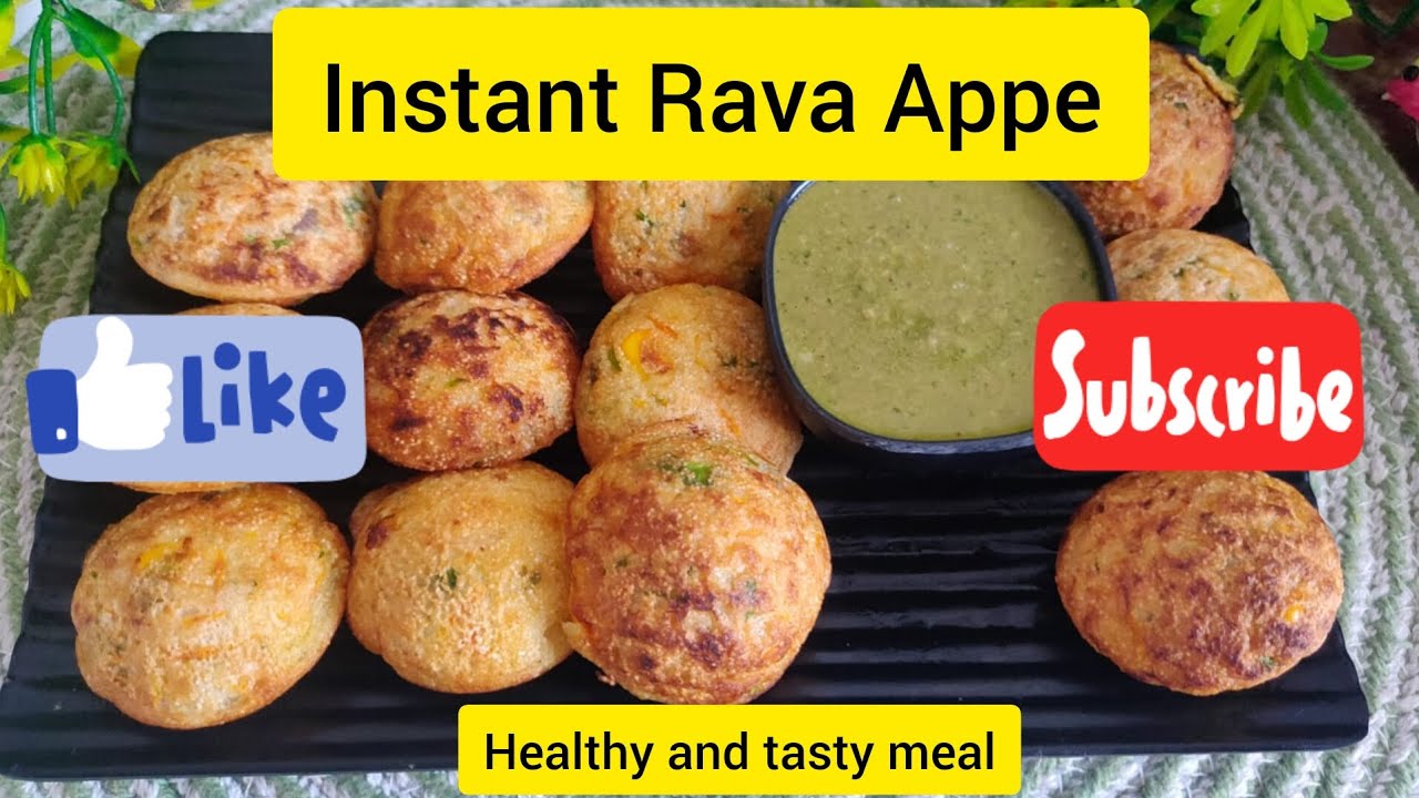 Instant Rava/suji Appe | How to make suji Appe | Quick meal | Quick ...