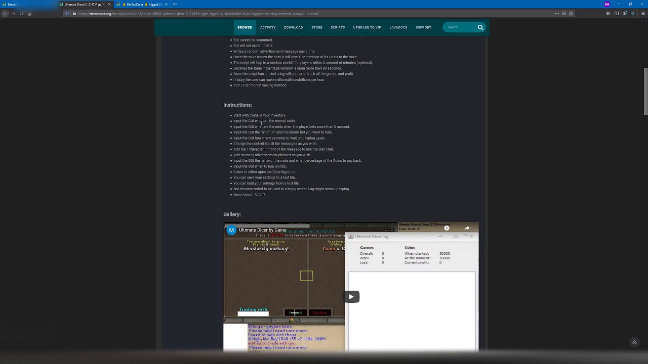 OSRS Scam | Dicing/Gambling Bots - YouTube