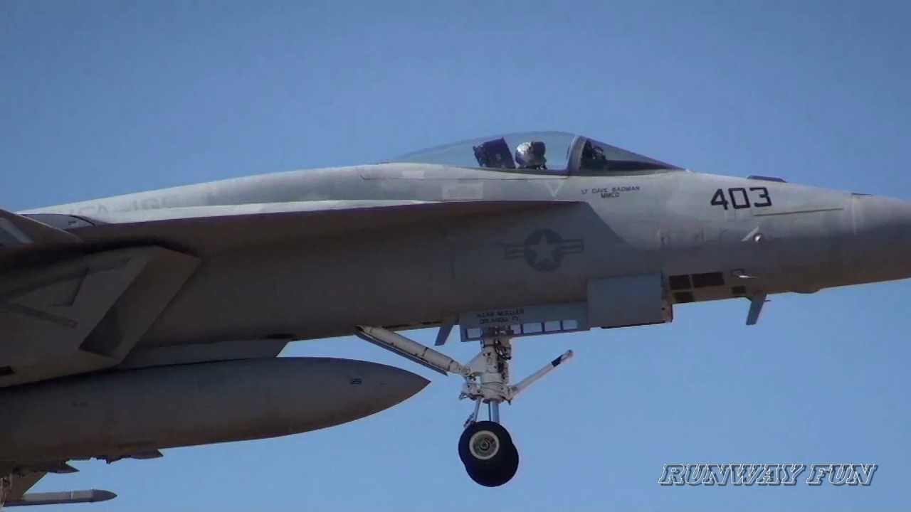 Dambusters Chippy Ho! VFA-195 F/A-18E Super Hornet landing!! N.A.F ...