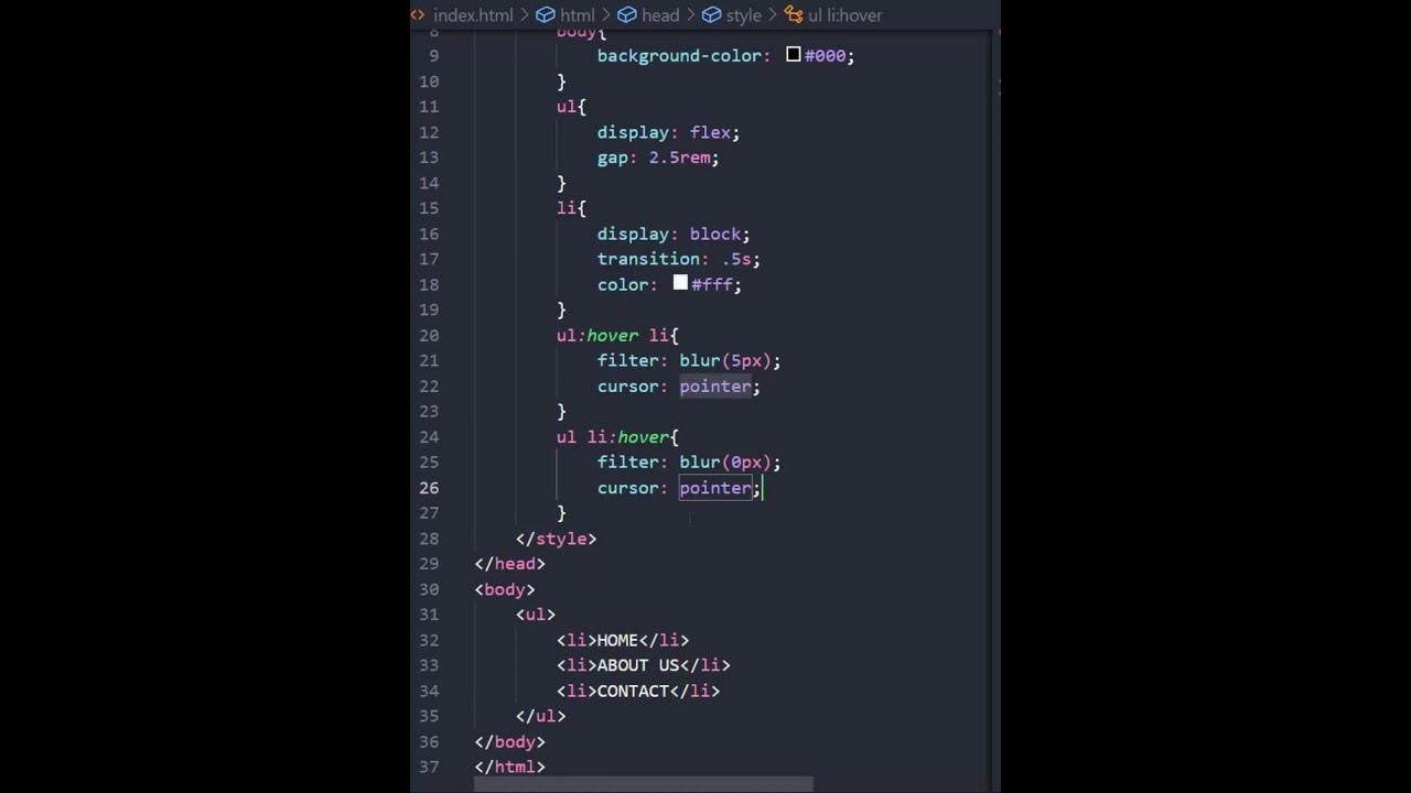 Menu W Blur Effect Htmlandcss Youtube