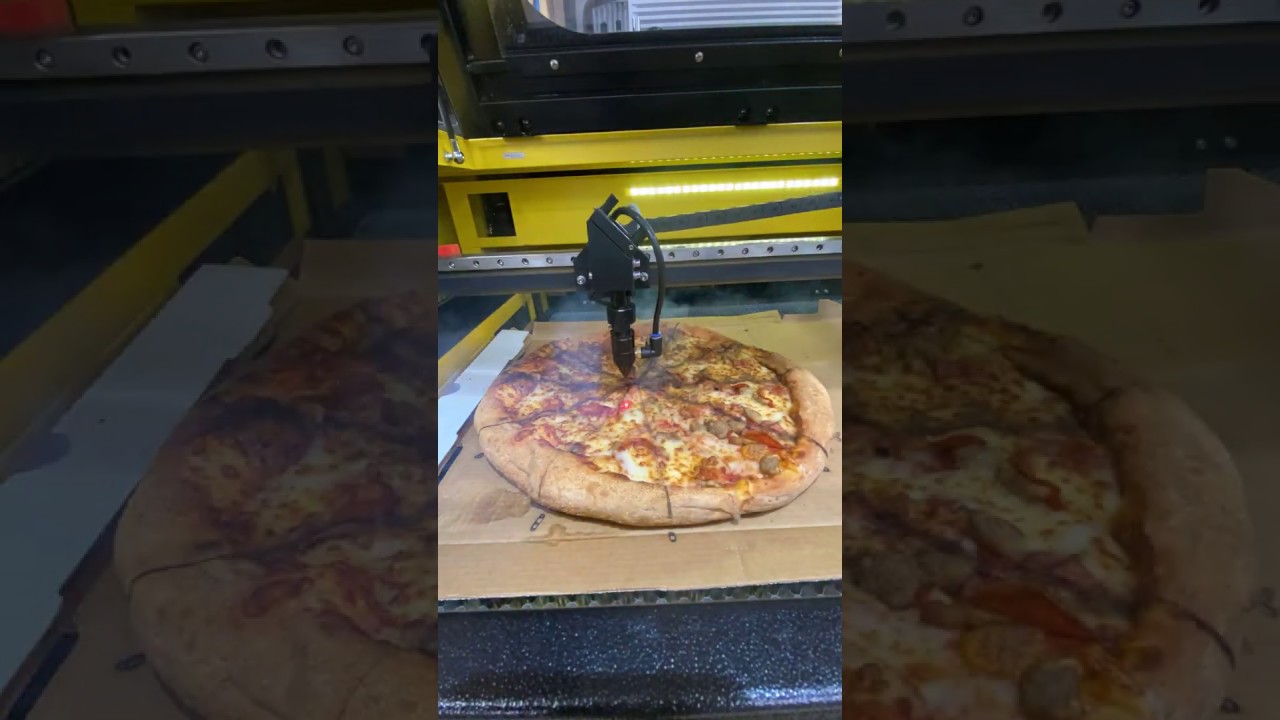 Laser cutting a pizza - YouTube
