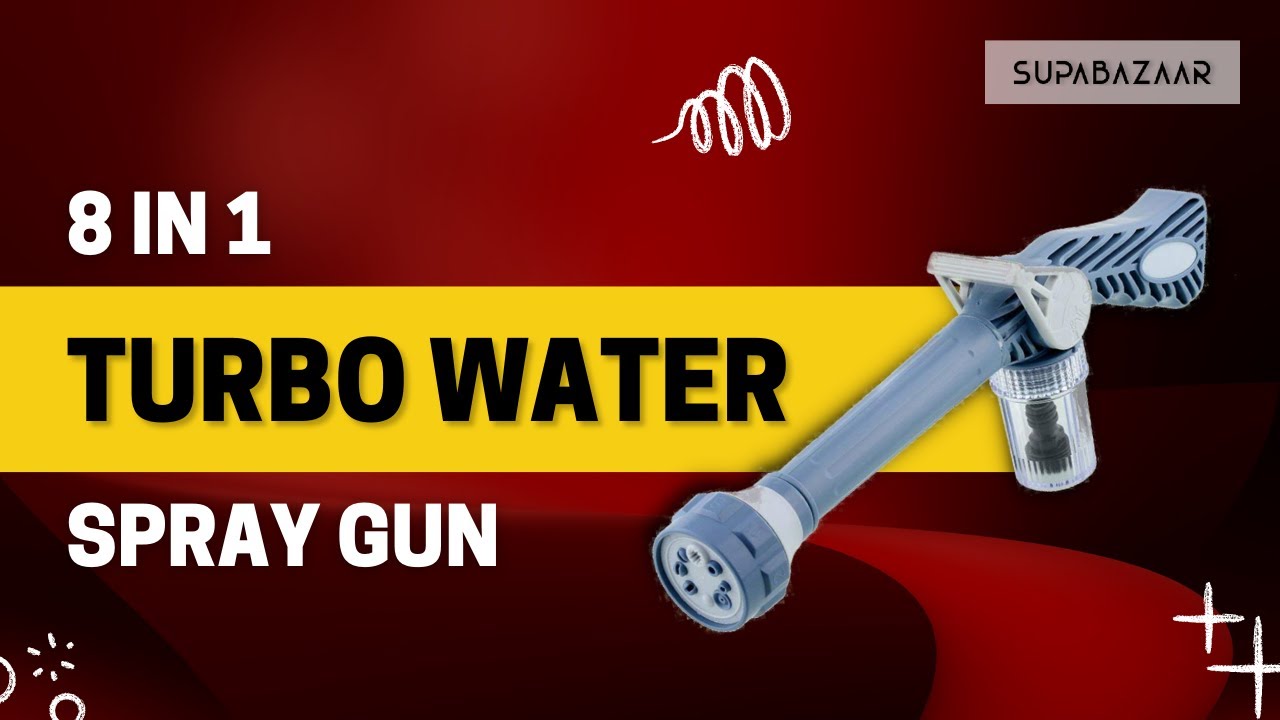 8 in 1 Turbo Water Spray Gun Jet Gun | Water Pressure Spray Gun ...
