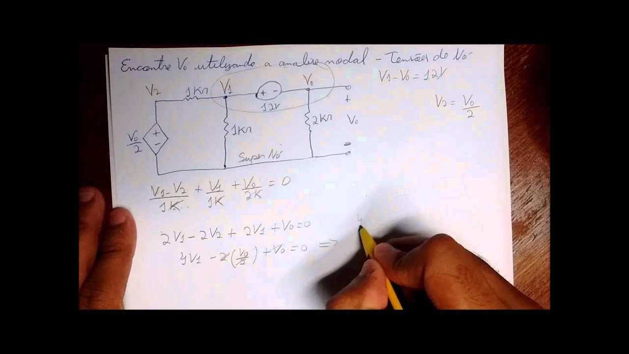 Analise Nodal Tensões De Nó Supernó Exercício Resolvido 3 Youtube