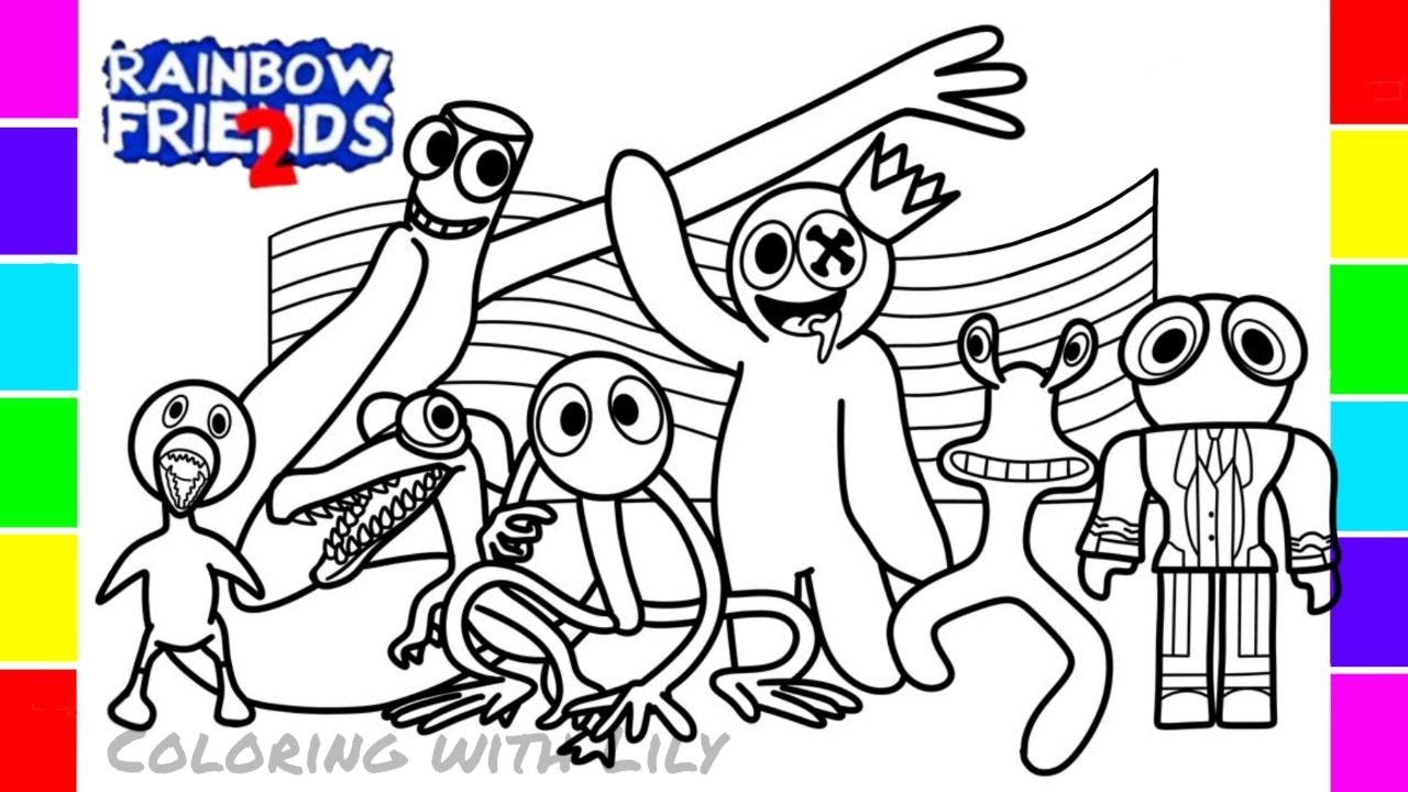 Rainbow Friends Chapter 2 Coloring Pages // Color ALL New Monsters ...