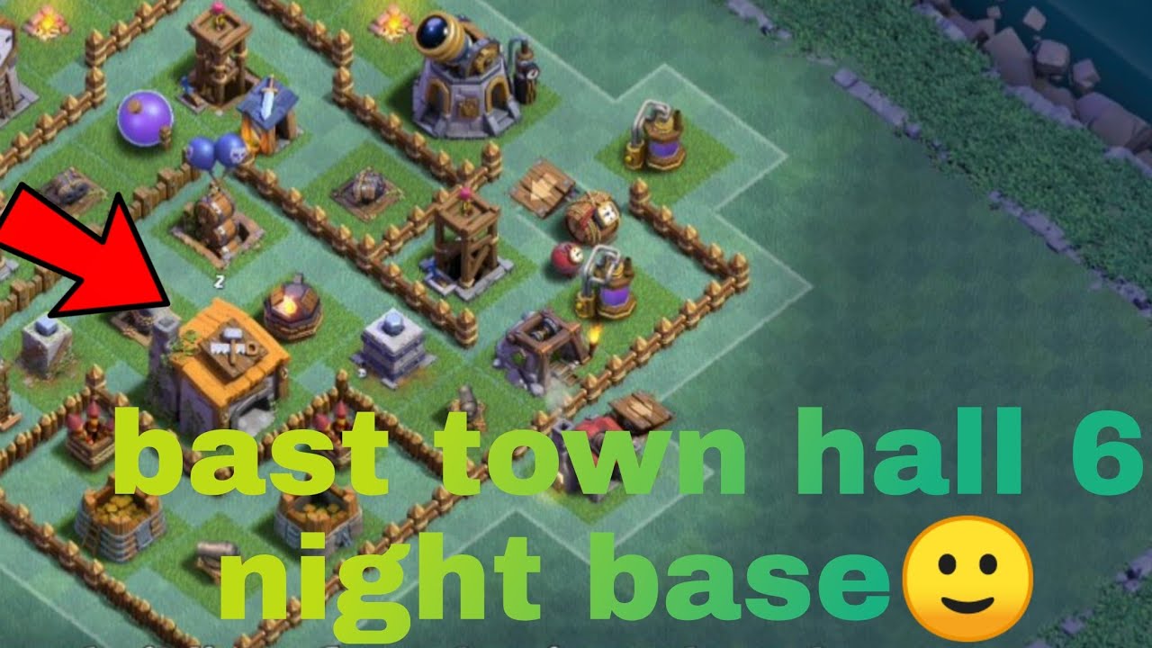 bast town hall 6 night base ..clash of clans ...coc fighter - YouTube