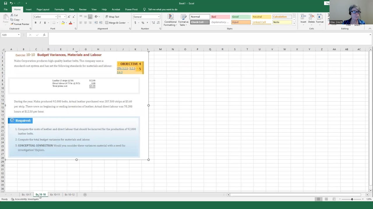 ACC406, Ch. 10, Direct Material and Direct Labour Variances (Ex. 10-10, -11, -12 SOLUTION) - YouTube