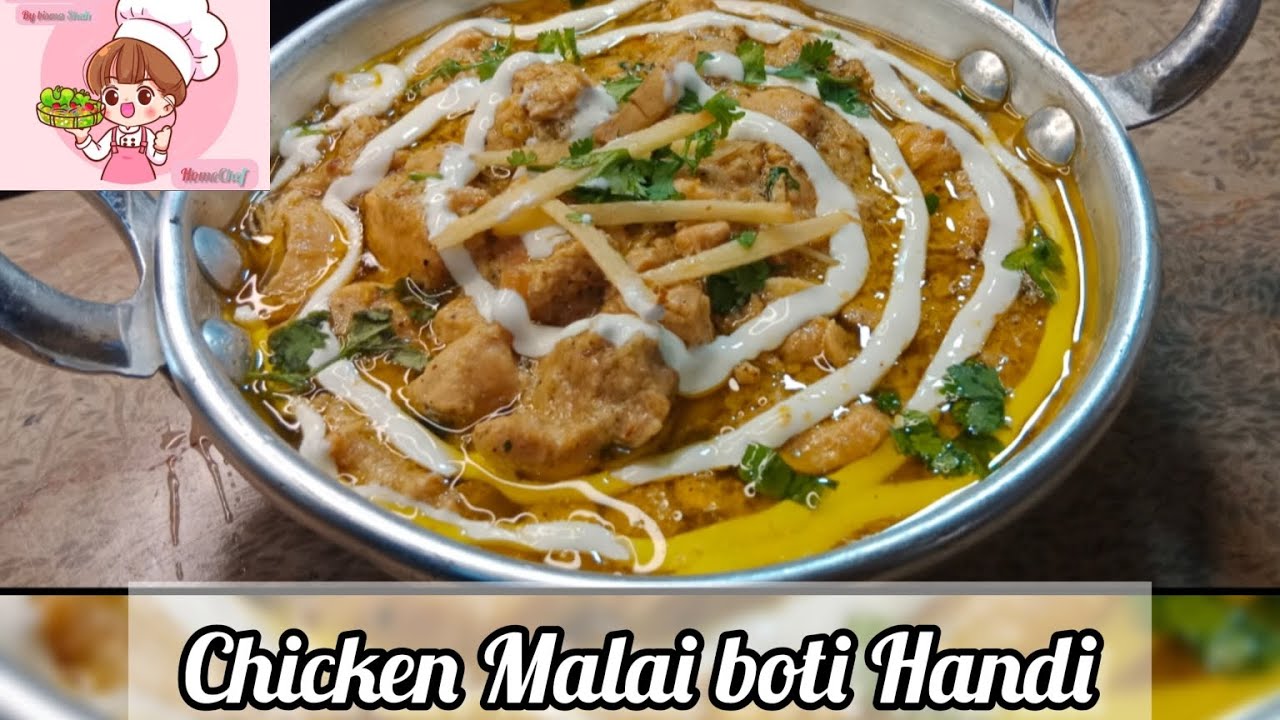 Chicken Malai Boti karhaaii | Chicken Cream Handi | by bisma's cuisine ...