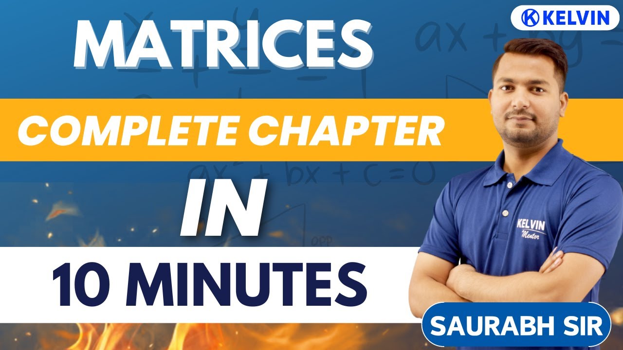 MATRICES Mindmap In 10 Minutes | Class 12 Maths Mindmap Series ...