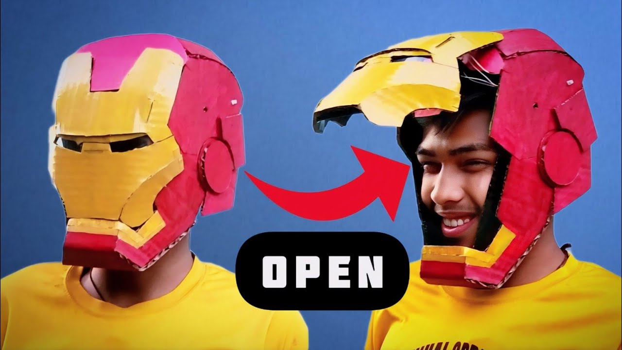 How To Make Iron Man Helmet Out Of Cardboard (It's Open The Mask 😮 ...