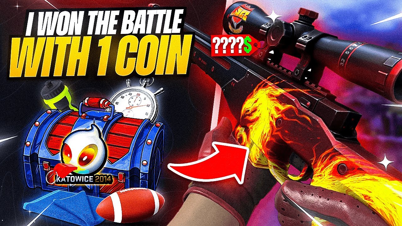 I WON THE BATTLE WITH 1 COIN!! (CSGOROLL) - YouTube