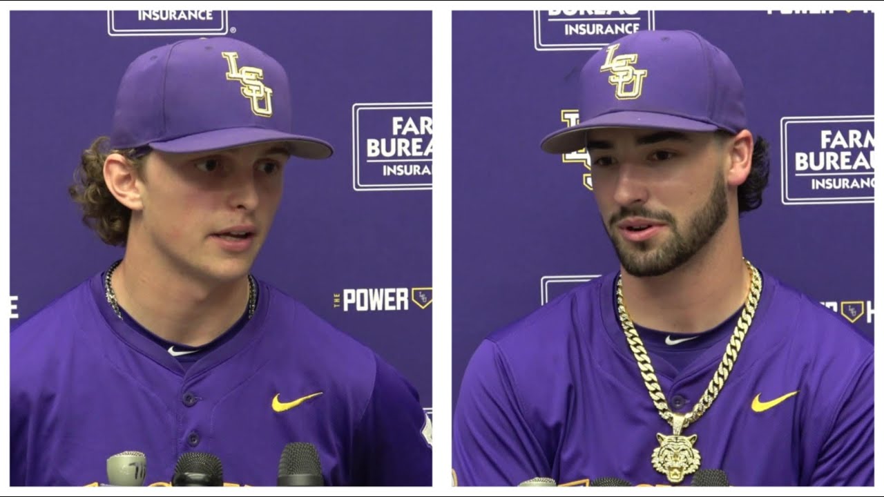 LSU Baseball: Ashton Larson & Casan Evans WIN over Alabama postgame ...