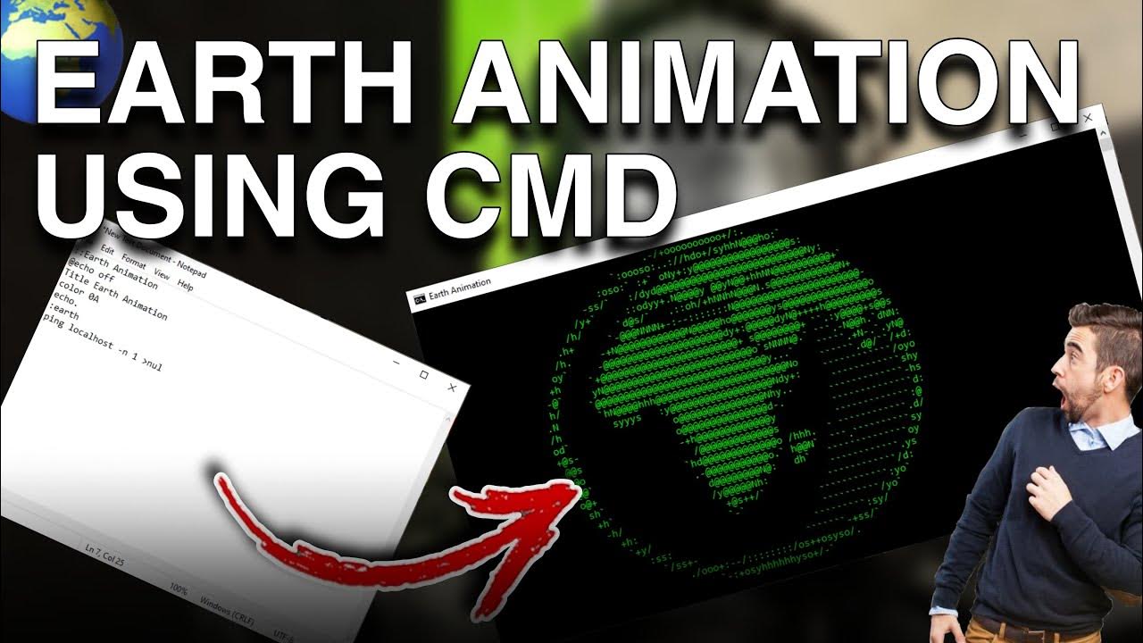 Earth animation using cmd | You should try it too! - YouTube