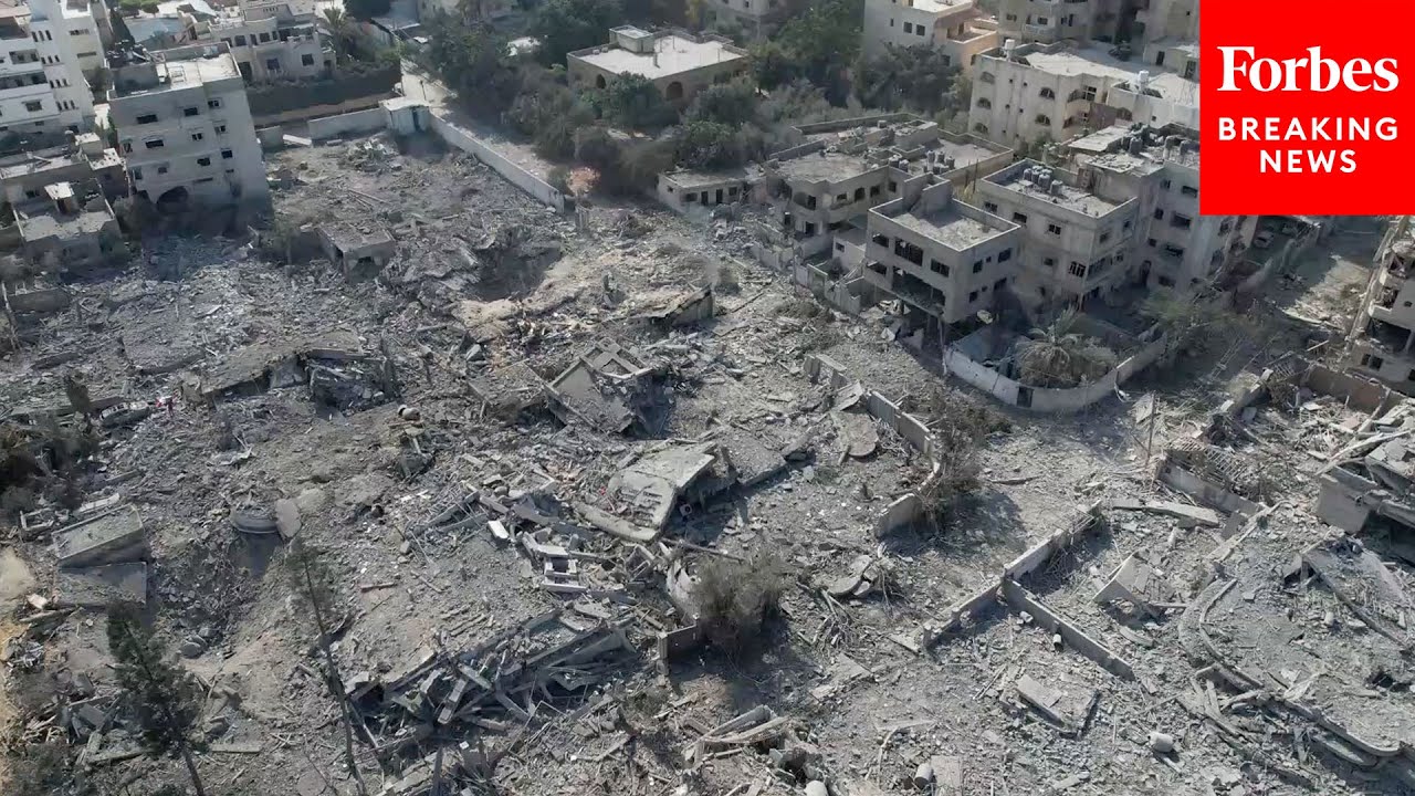 DRONE FOOTAGE: Gaza's Al-Rimal Area Rocked By Israeli Airstrikes In ...