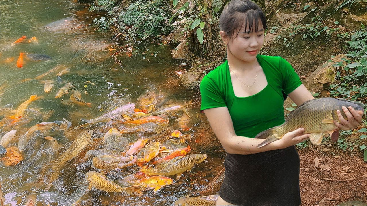 Young Girl’s Amazing Fishing Skills | Catching Giant Fish Using ...