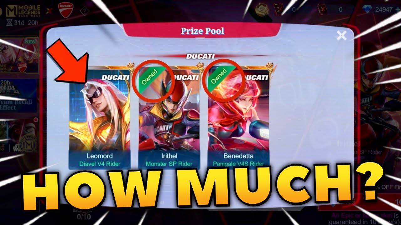 BUYING ALL MLBB X DUCATI SKIN! LEOMORD DIAVEL V4 RIDER NEW DUCATI SKIN ...