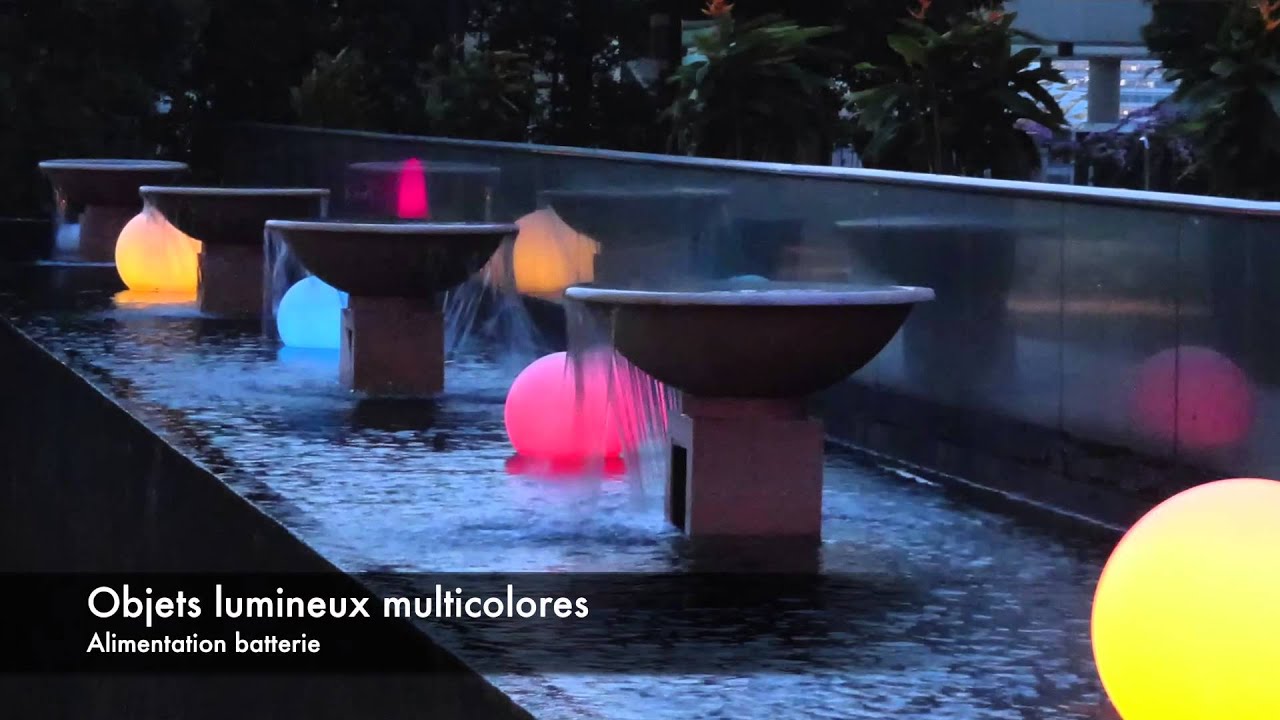 BOULES CUBES OBJETS LUMINEUX LED LUMI JARDIN - YouTube