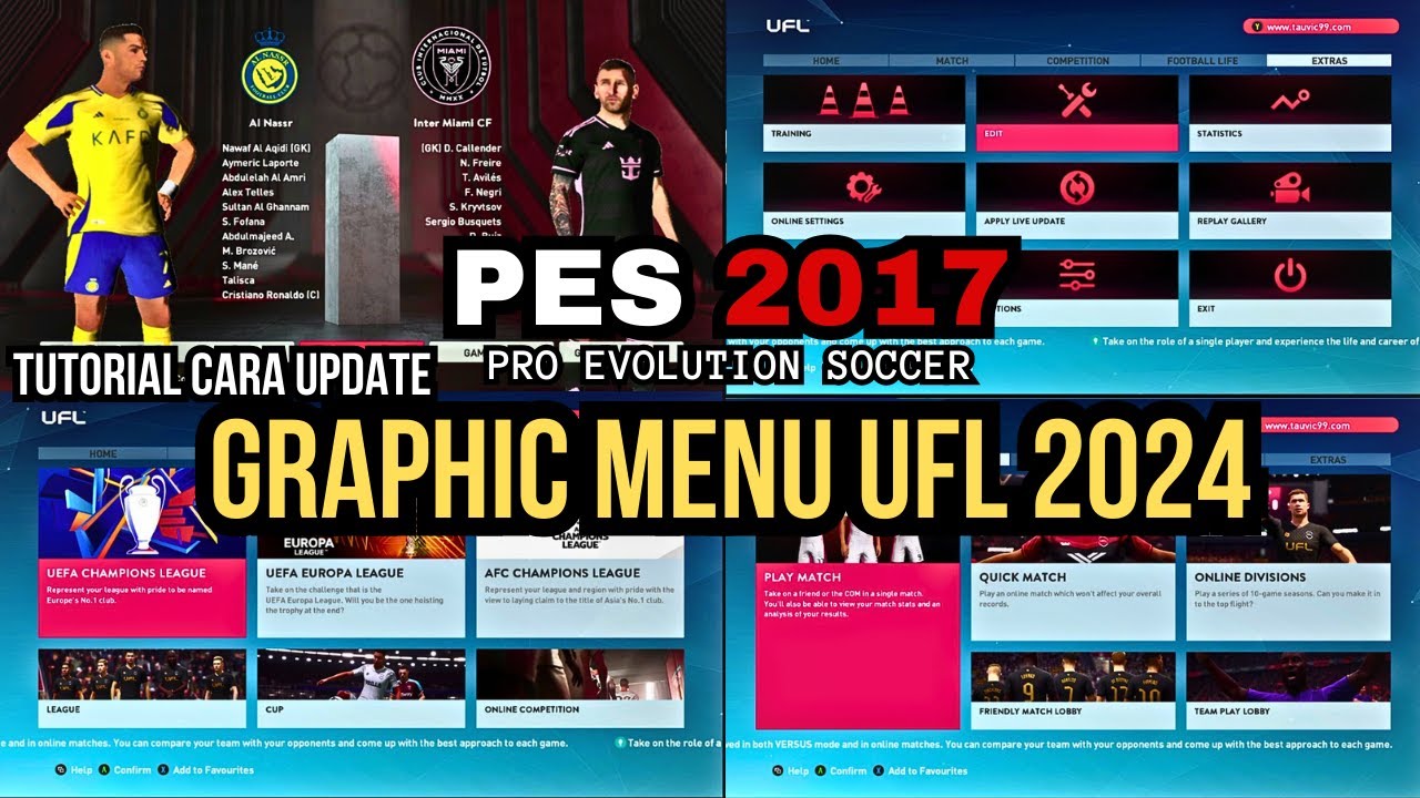 TUTORIAL CARA UPDATE GRAPHIC MENU UFL DI PES 2017 - YouTube
