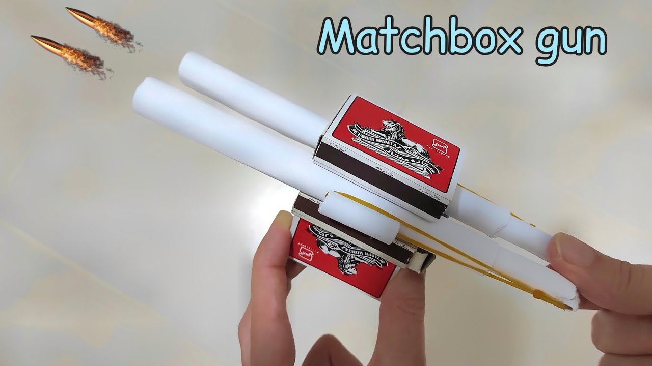 Easy matchbox gun | How to make a gun with paper and matchbox | Paper ...