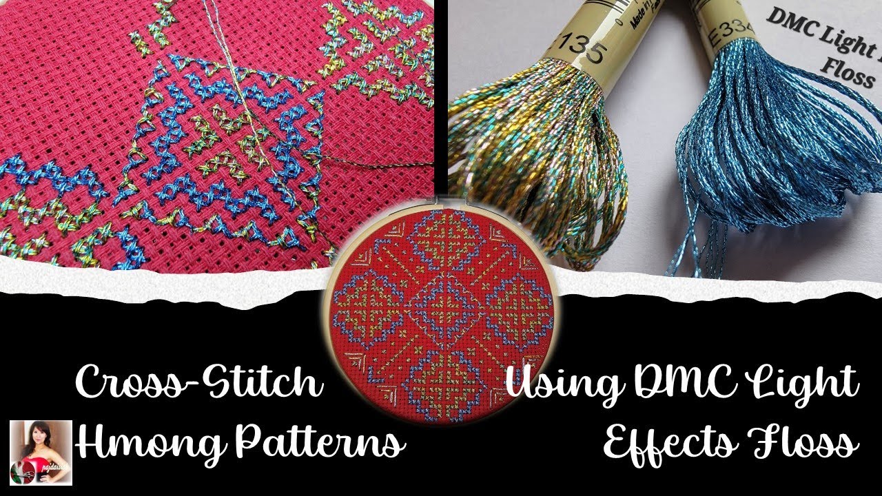 Cross-Stitch using DMC Light Effects Floss - YouTube