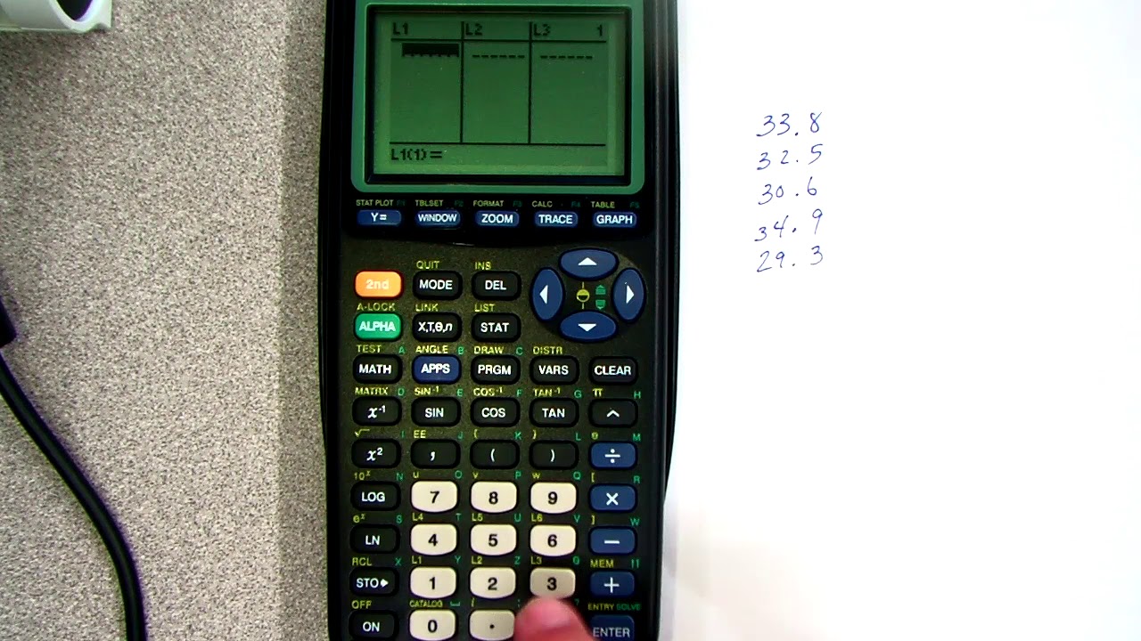 entering data in TI - YouTube
