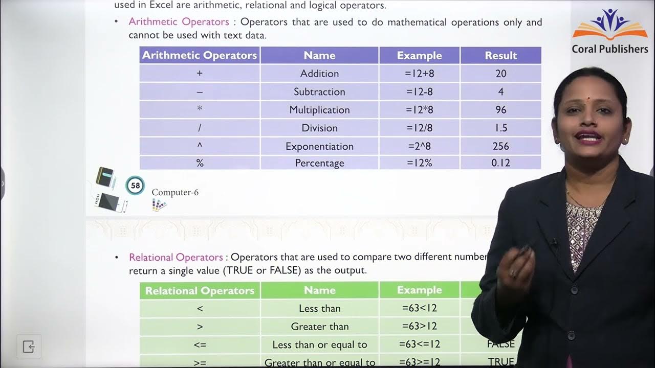 CORAL PUBLISHERS CONNECT WITH COMPUTER CLASS 6 CHAPTER 6 FUNCTIONS AND FORMULAE EXCEL 2016 - YouTube