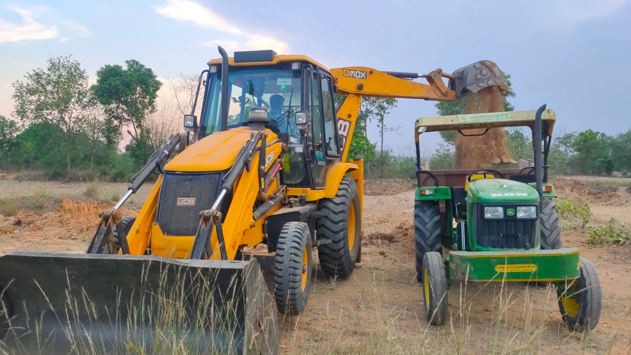 JCB 3DX Sonalika John Deere Tractor Working Making Farm||JCB Working Real Video🌴JCB Video - YouTube