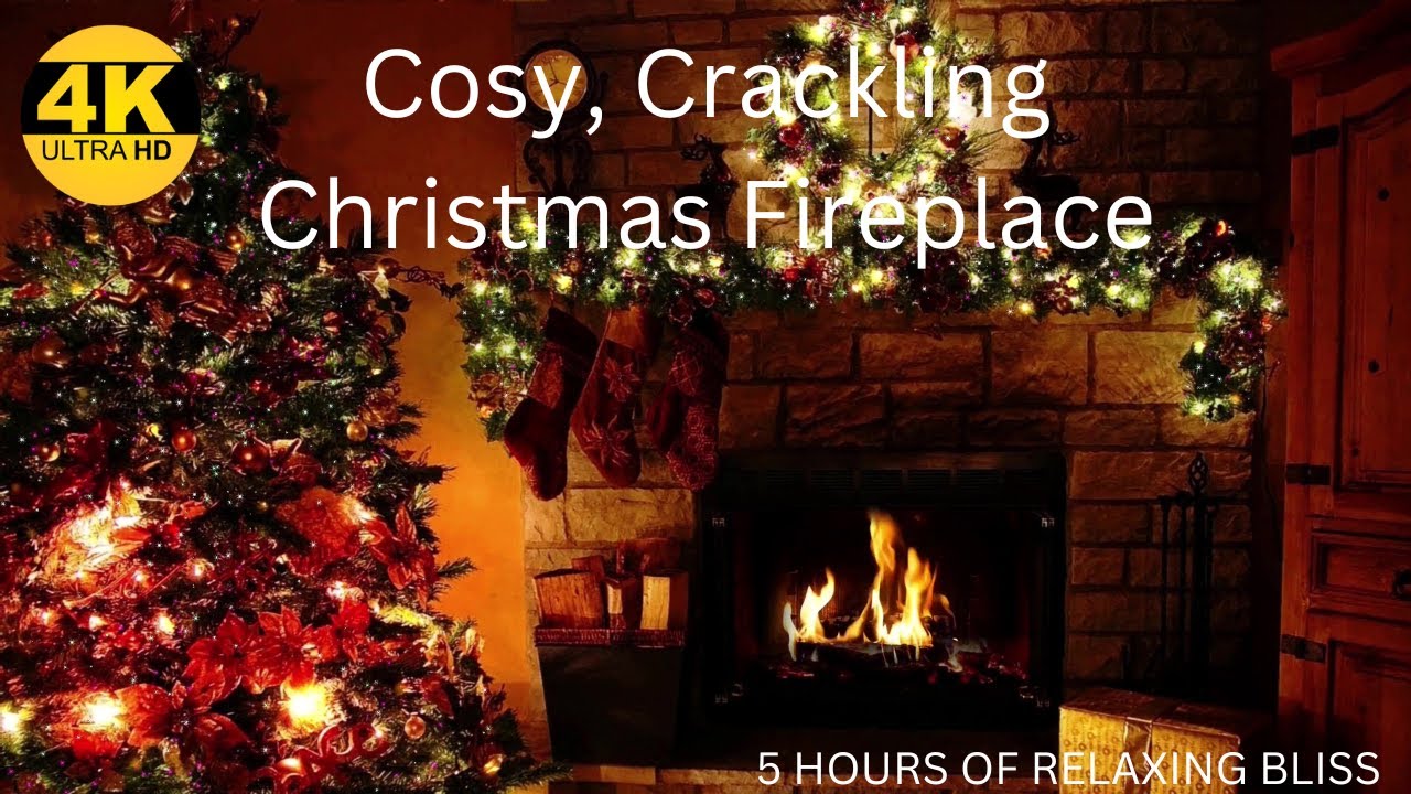 Cozy Christmas Fireplace Ambience No Music | Soothing Background ...